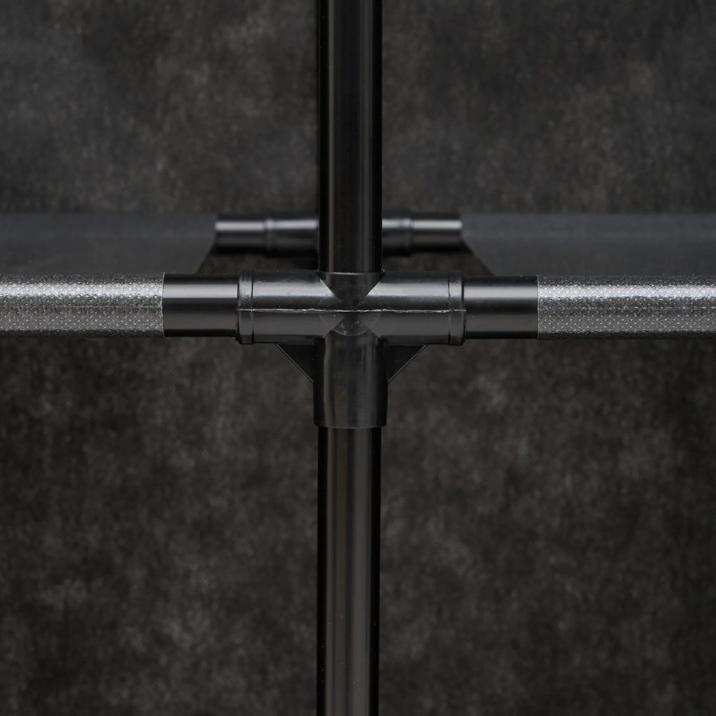 Textilní šatní skříň DRESSY dvojitá, 140 x 45 x 165 cm - černý