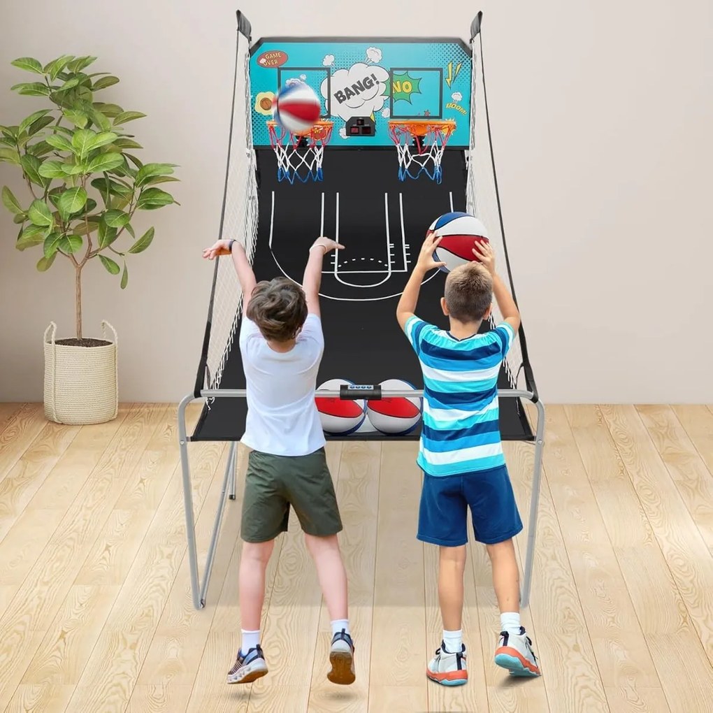 Costway 8 v 1 Basketbalový stroj Skládací elektrický basketbalový