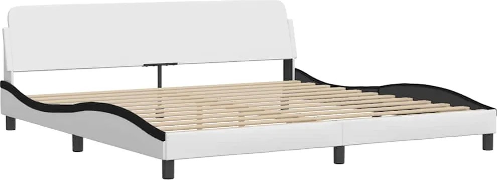 Rám postele bez matrace Zadar bílý a černý 200 x 200 cm umělá kůže 3208211