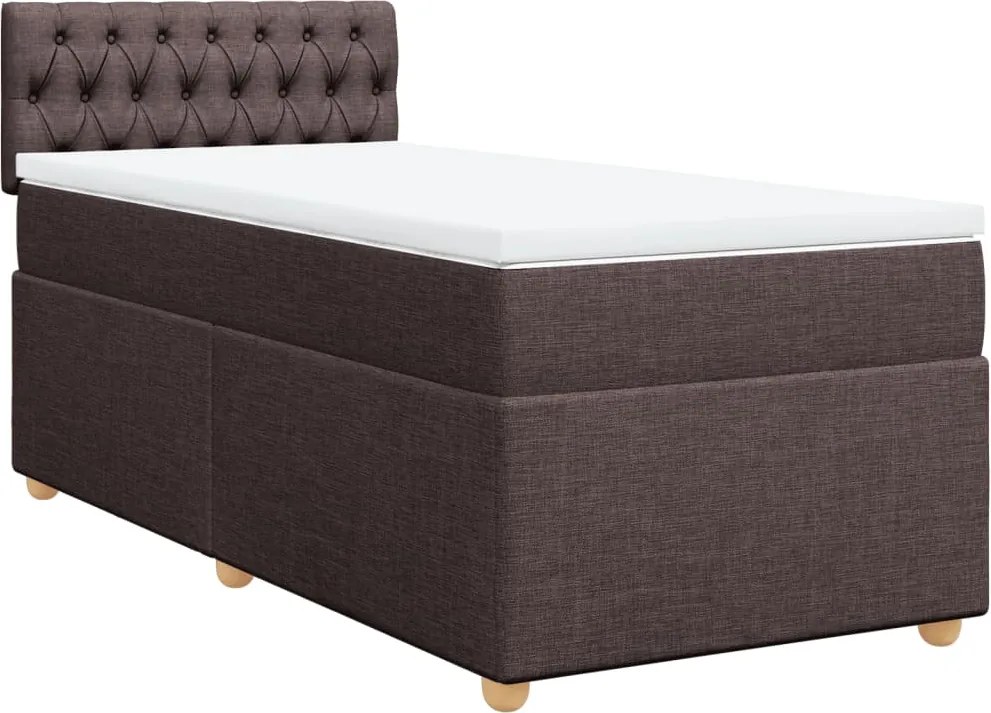 Box spring postel s matrací tmavě hnědá 100 x 200 cm textil 3288901
