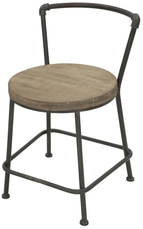 Jídelní židle Mauro Ferretti Atlanta 43x48x68 cm, tmavě šedá/přírodní