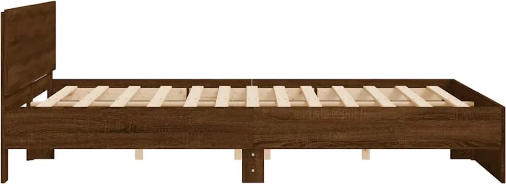 Rám postele s čelem hnědý dub 200 x 200 cm 3207461