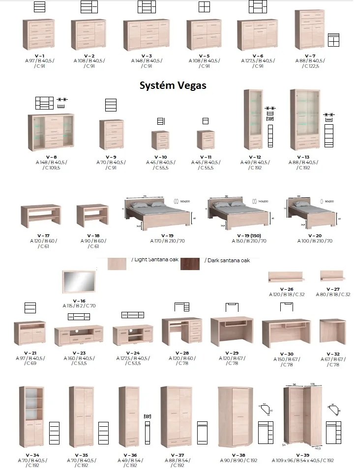 Jarstol Skříň Vegas V35 Barva: Dub Santana tmavý