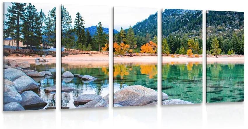 5-dílný obraz jezero v nádherné přírodě Varianta: 100x50