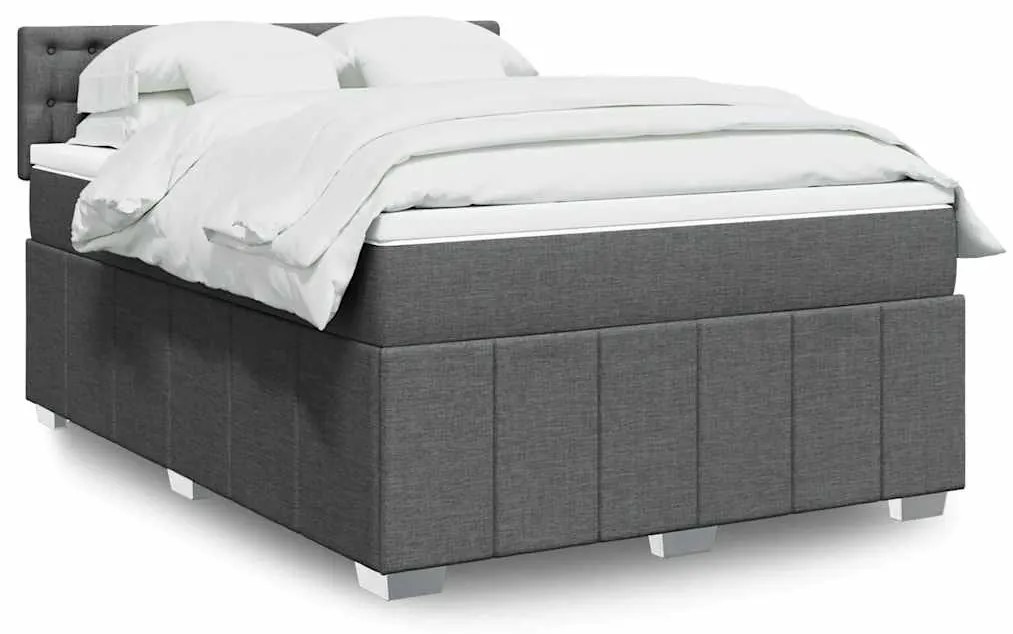 Box spring postel s matrací tmavě šedý 140 x 190 cm textil 3287078