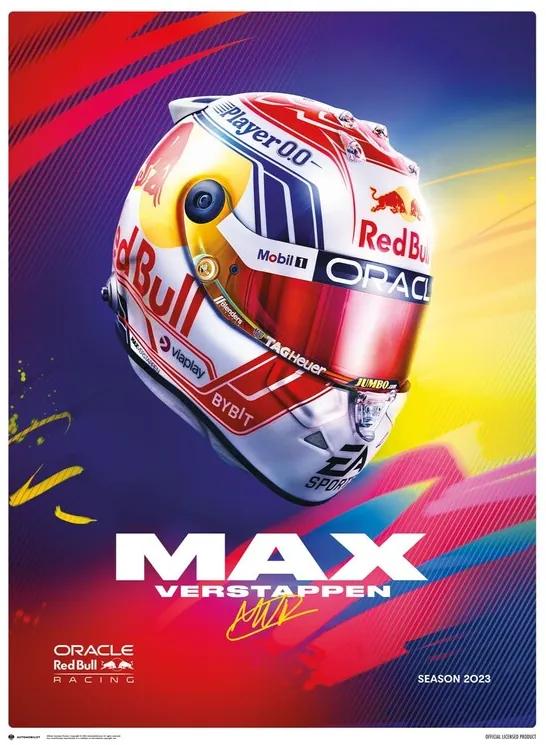 Umělecký tisk Max Verstappen - Helmet 2023, (30 x 40 cm)