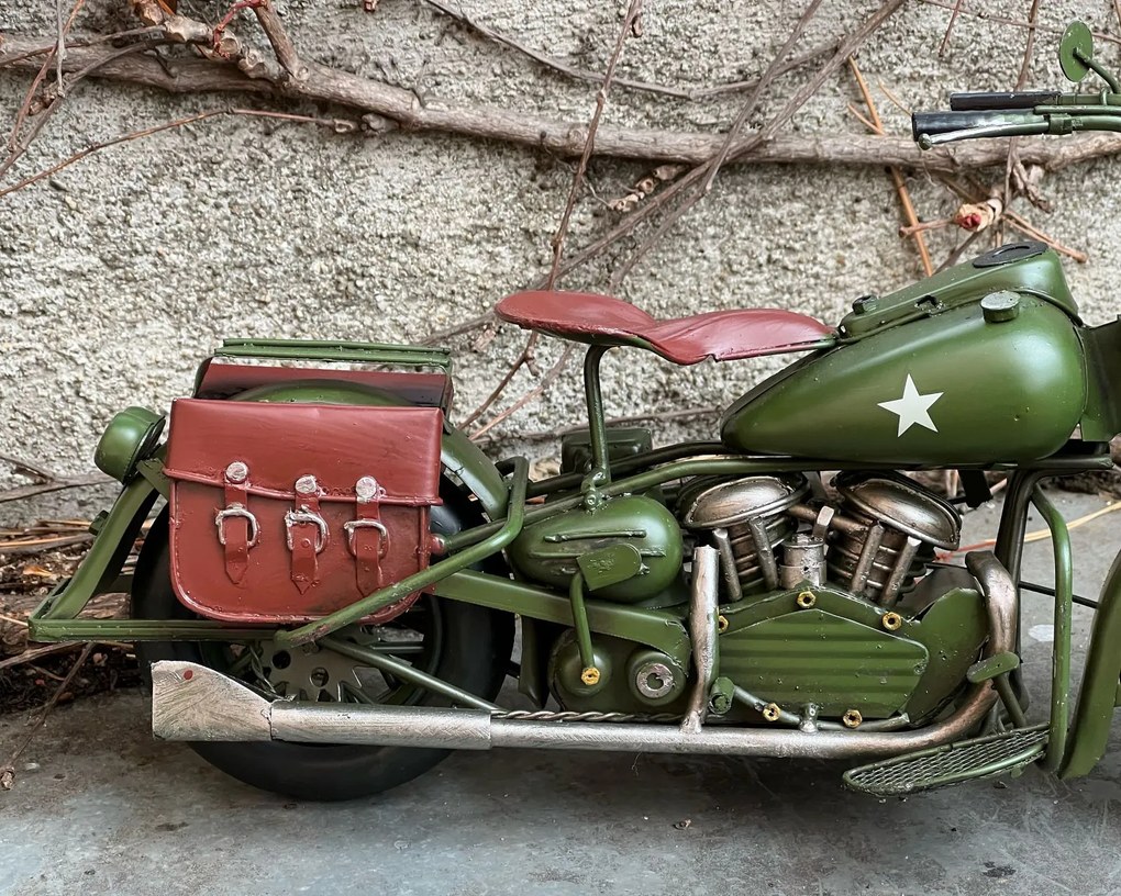 Plechový model - Vojenská motorka URAL