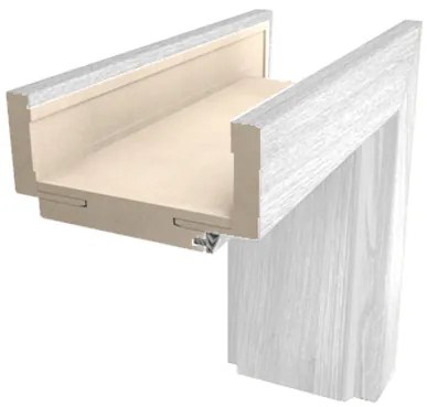 Obložková zárubeň DRE 80 cm pro tloušťku stěny 12-14 cm borovice bílá pravá O3BB80P