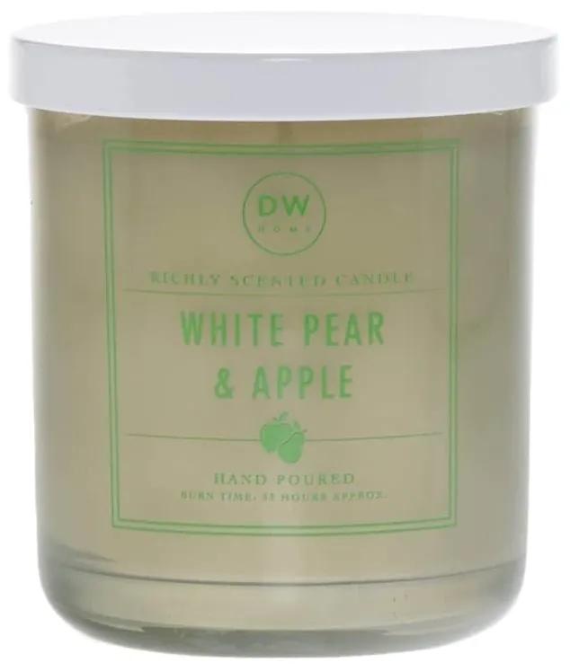 dw HOME Vonná svíčka ve skle White Pear & Apple 260 g, zelená barva, sklo, vosk