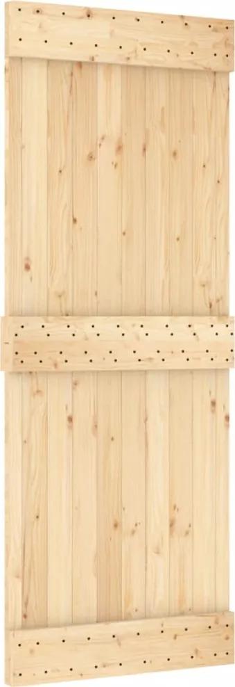 vidaXL Posuvné dveře s kováním 80 x 210 cm masivní borové dřevo [3203216]