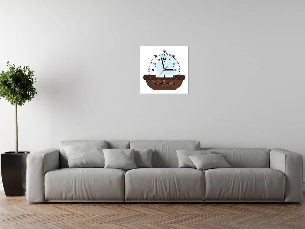 Gario Obraz s hodinami Pohádková plachetnice Rozměry: 30 x 30 cm