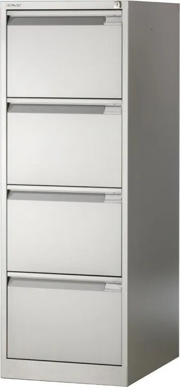 Kartotéka A4 kovová čtyřzásuvková Bisley BS4E/FLS [černá (av1, černá), strukturovaný lak, klasické úchytky chrom]