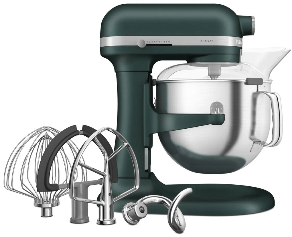 KitchenAid Kuchyňský robot Artisan 5KSM70SHX, se zvedací mísou 6,6 l, lahvově zelená 5KSM70SHXEPP