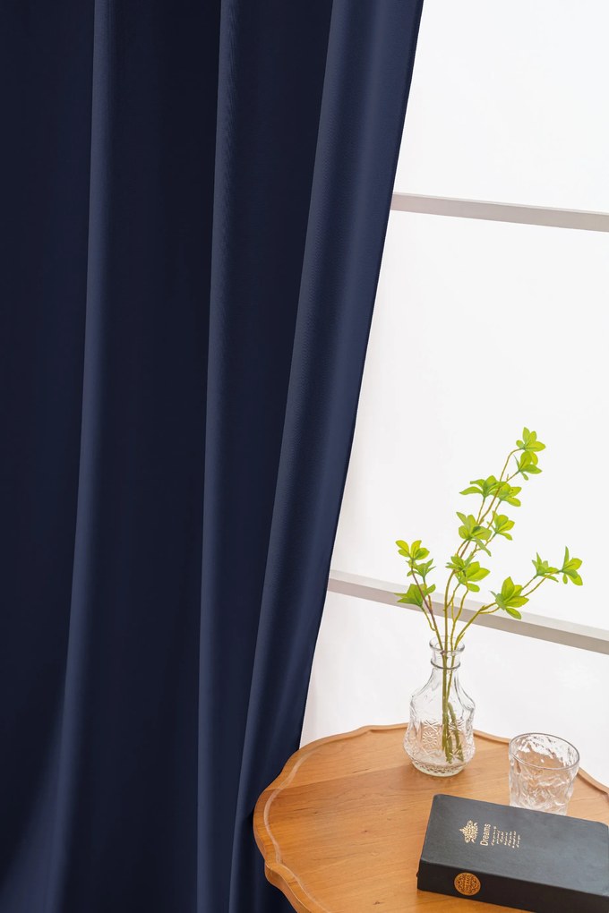 Tmavě modrý závěs OXFORD LIGHT 140x250 cm Zavěšení: Řasící páska