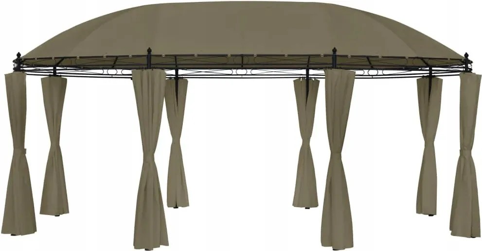 Fionshop 262827026 Altán se závěsy 520 x 349 x 255 m taupe 180 g/m²