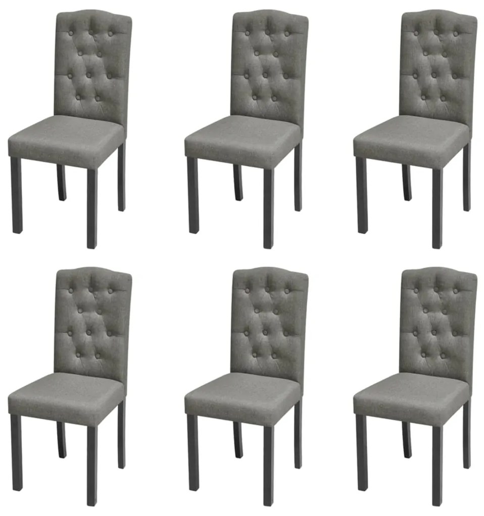 Jídelní židle 6 ks šedé textil,  272247