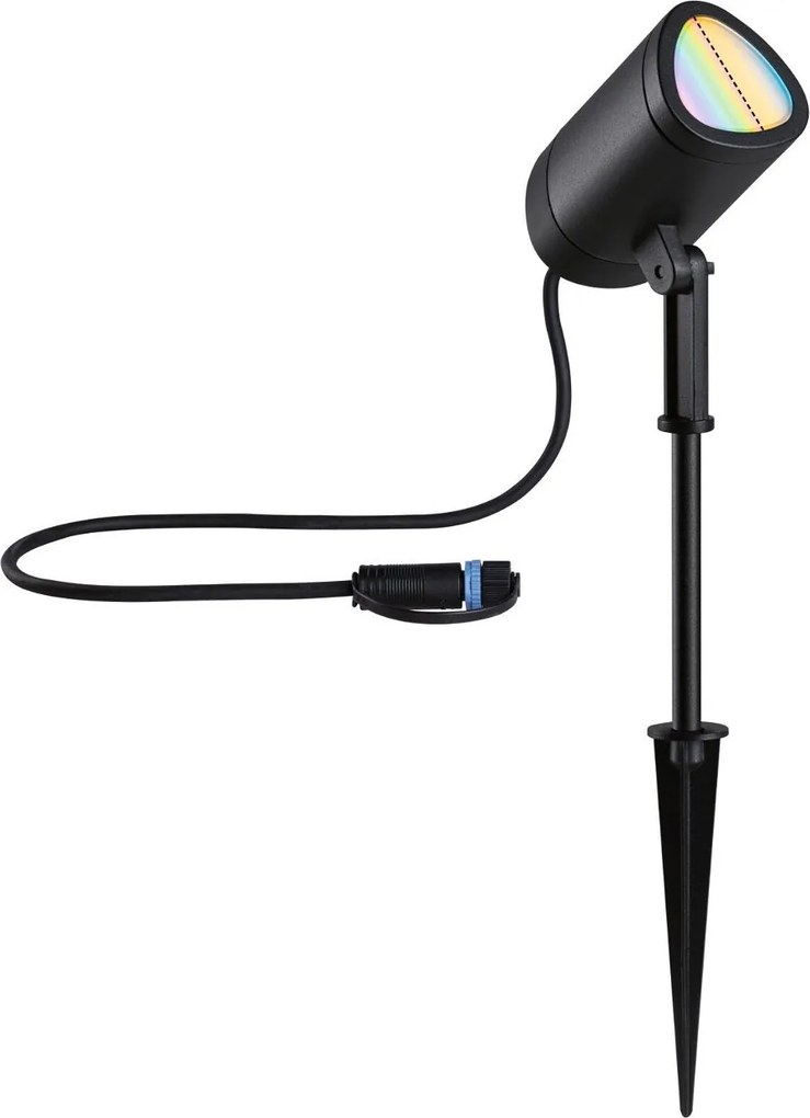 P 94849 Plug & Shine LED bodové zahradní světlo Smart Home Zigbee Shira IP65 RGBW+ 6,5W antracit - PAULMANN