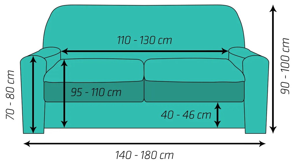 4Home Multielastický potah na dvojkřeslo Comfort hnědá, 140 - 180 cm