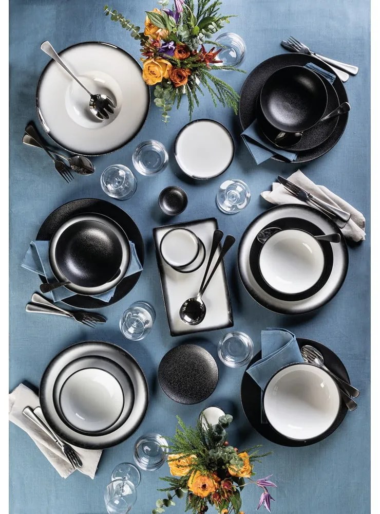 Bílo-černý keramický dezertní talíř Maxwell &amp; Williams Caviar, ø 20 cm