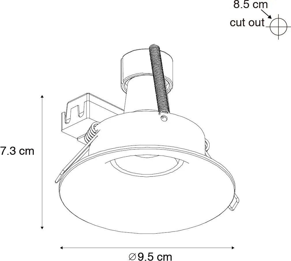 Sada 6 vestavných bodových svítidel bílých GU10 50 mm - Gijs