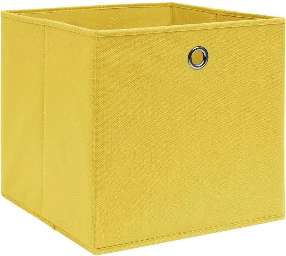 Úložné boxy 4 ks žluté 32 x 32 x 32 cm textil 288365