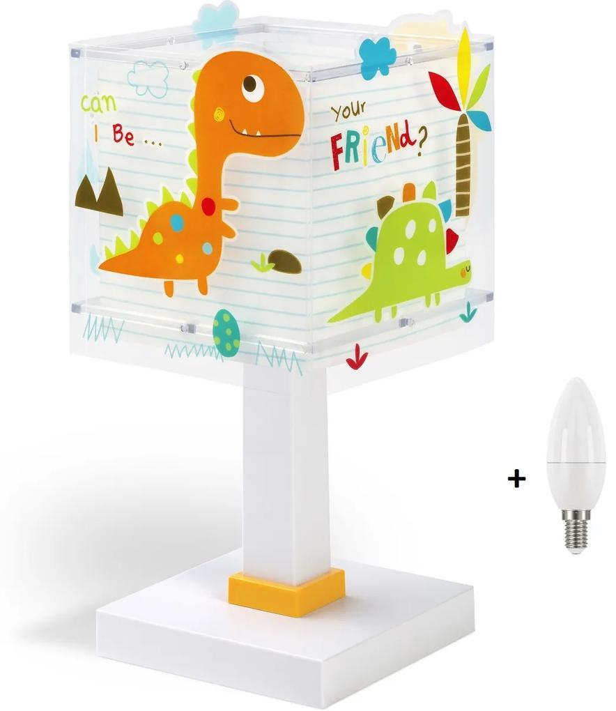 Dalber 73451 DINOS - Dětská stolní lampička s dinosaury + Dárek LED žárovka