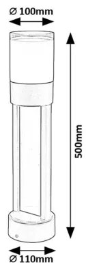 Rabalux 77131 - LED Venkovní lampa LEITHA LED/12W/230V IP44 50 cm