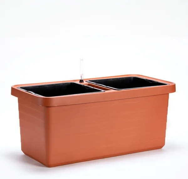 Samozavlažovací velkoobjemový truhlík Berberis DUO terakota 80 cm