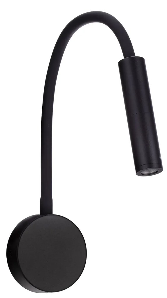 LED černá svítilna na zeď Sonica