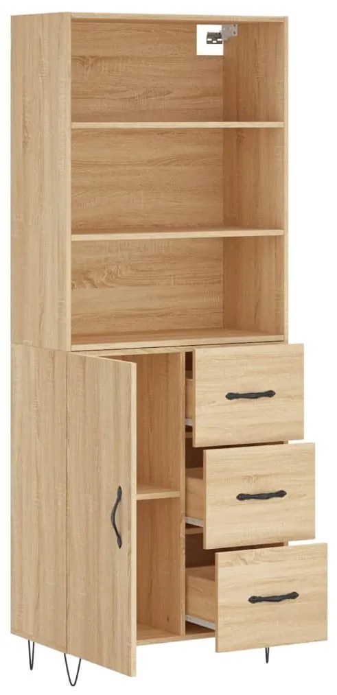 Skříň highboard dub sonoma 69,5 x 34 x 180 cm kompozitní dřevo,  3189440