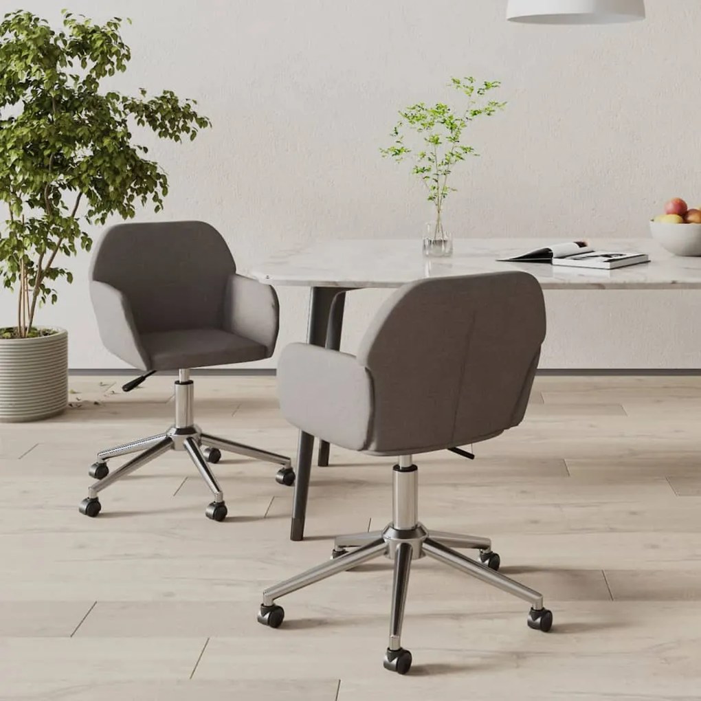 Otočné jídelní židle 2 ks tmavě šedé textil 3103087