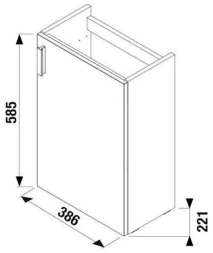 Jika Petit skříňka s umývátkem 40 x 23 cm, otvor vpravo, šedá H45J5111753011