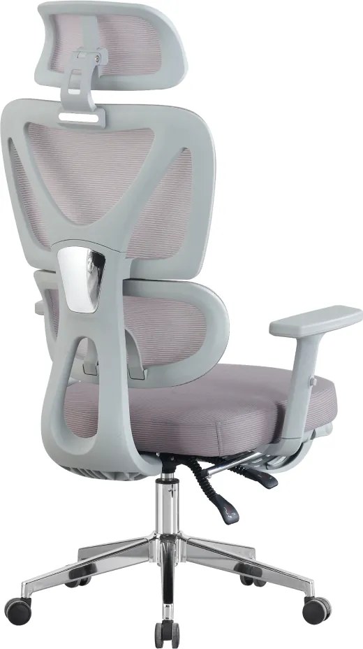 Ergonomická kancelářská židle SUPREME - šedá síťovina