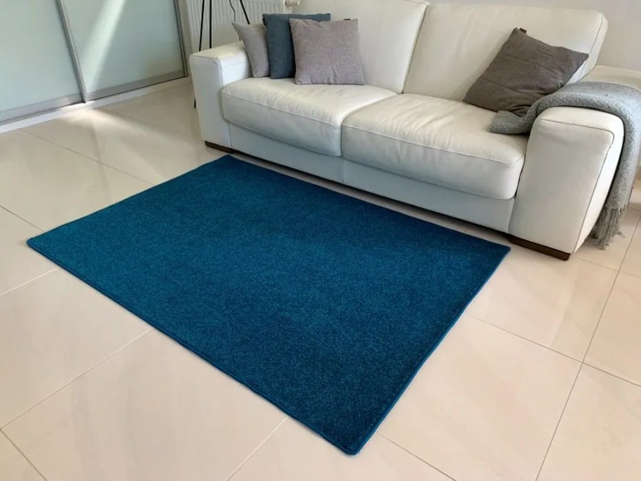 Kusový koberec Eton Lux tyrkysový 1 m2 s obšitím