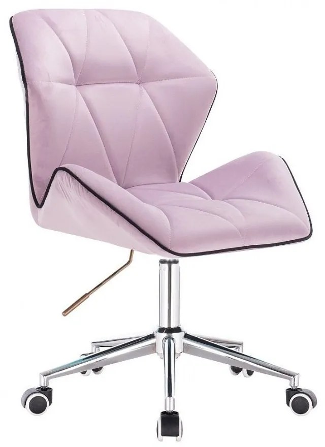 LuxuryForm Židle MILANO MAX VELUR na stříbrné podstavě s kolečky - fialový vřes
