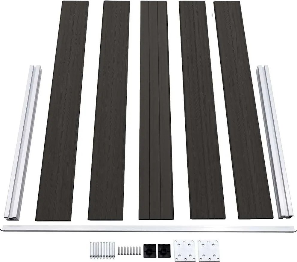 Plotový dílec WPC 180 x 105 cm černý 148975