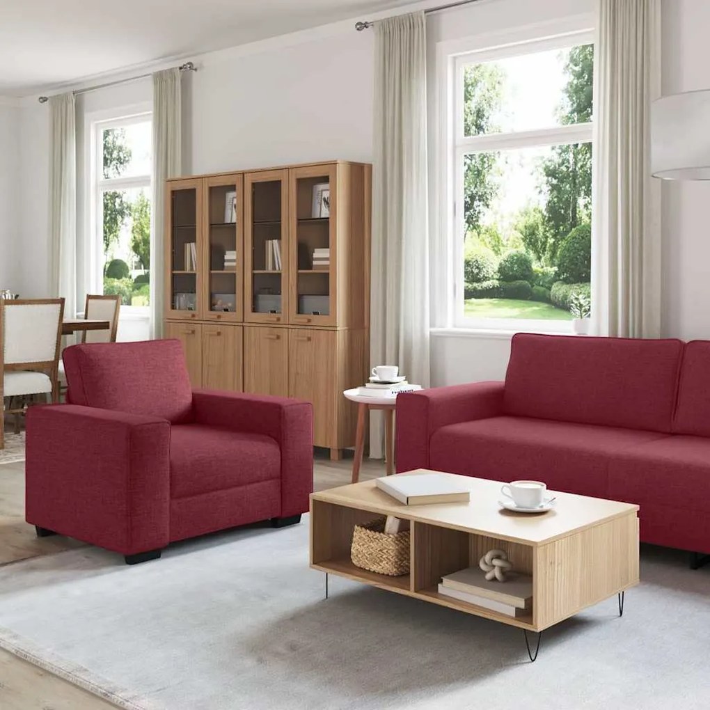 3dílná sedací souprava s poduškami vínová textil 3324652