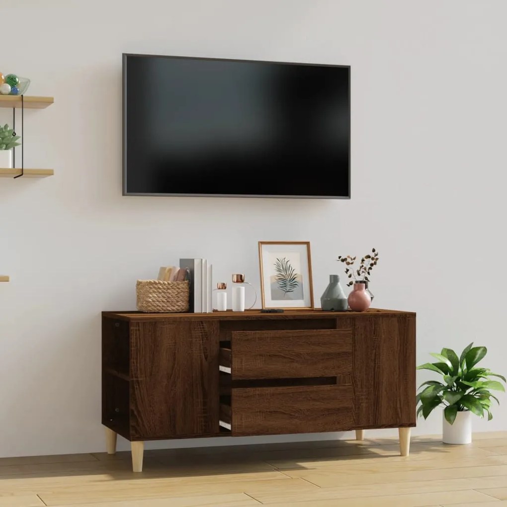 TV skříňka hnědý dub 102x44,5x50 cm kompozitní dřevo