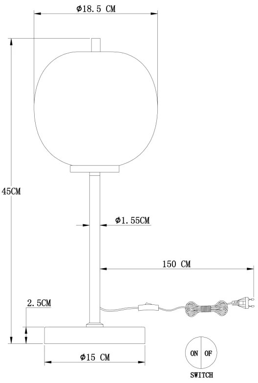 GLOBO BLACKY 15345T Stolní lampa