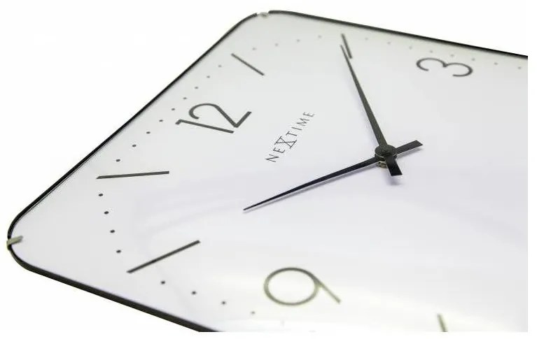 Designové nástěnné hodiny 3174 Nextime Square Dome 35cm