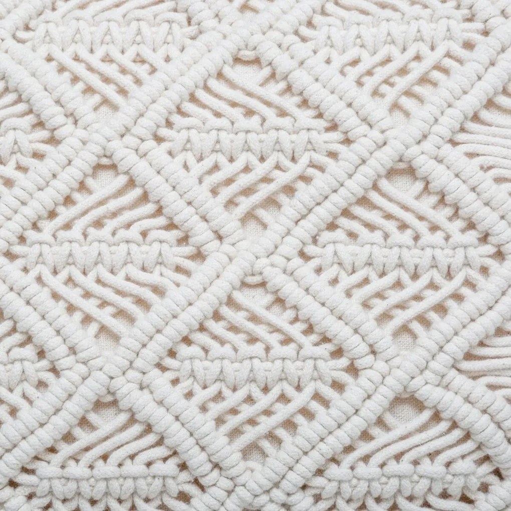 Dekorační polštář s třásněmi MACRAME, 30 x 50 cm, béžový
