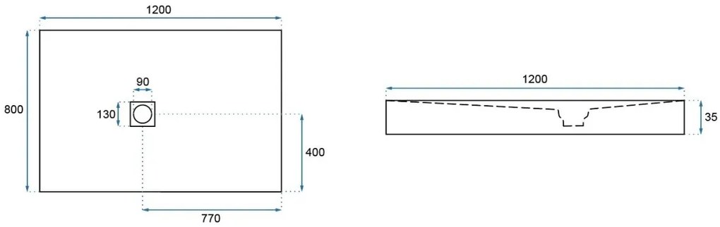 Sprchová vanička Black Rock 80x120 cm černá