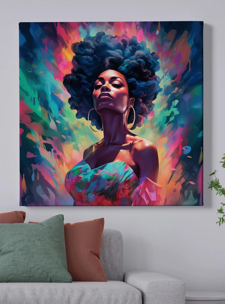 Obraz na plátně - Africká žena v šatech FeelHappy.cz Velikost obrazu: 120 x 120 cm