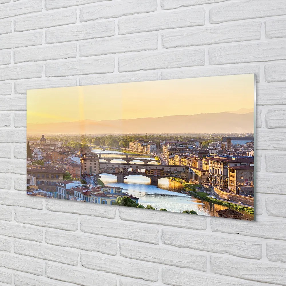 akrylový obraz Itálie Sunrise panorama 125x50 cm