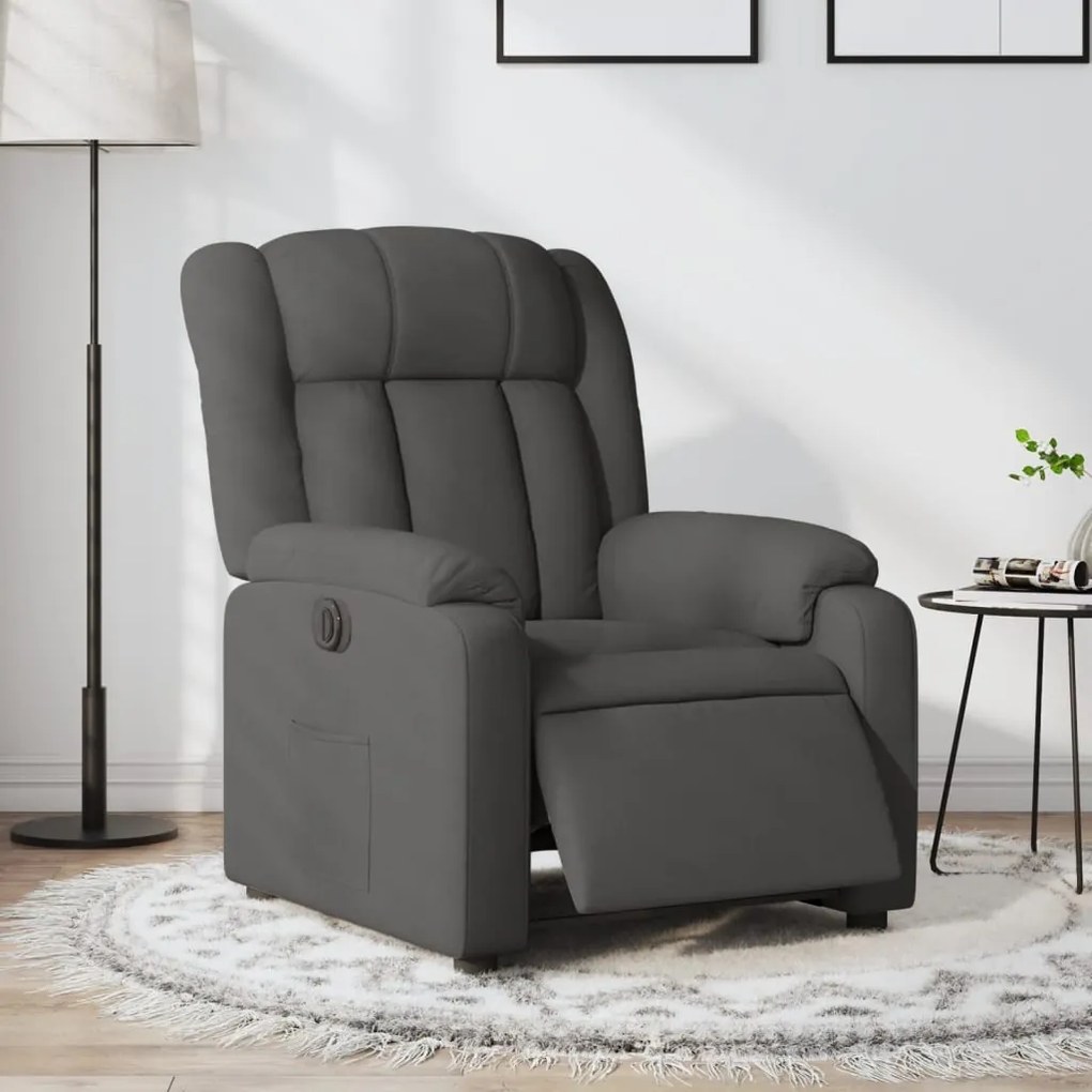 Elektrické polohovací křeslo tmavě šedé textil 3205293