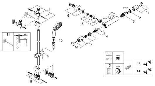 GROHE 34857000 - Termostatická sprchová baterie PRECISION GET 12” lesklý chrom