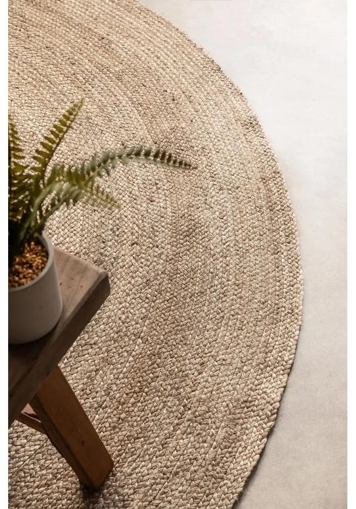 Oboustranný jutový kulatý koberec v přírodní barvě ø 100 cm Braided Grey – Hanse Home