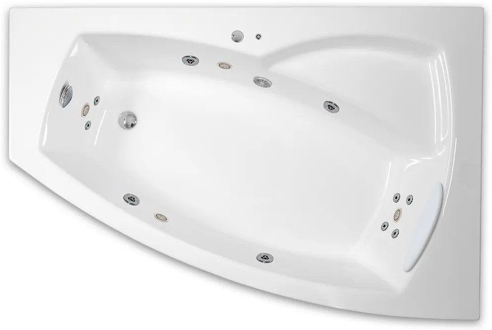 Arttec Thaleila Surf 160 x 105 cm + chromo vana hydromasážní akrylátová pravá PAN04385