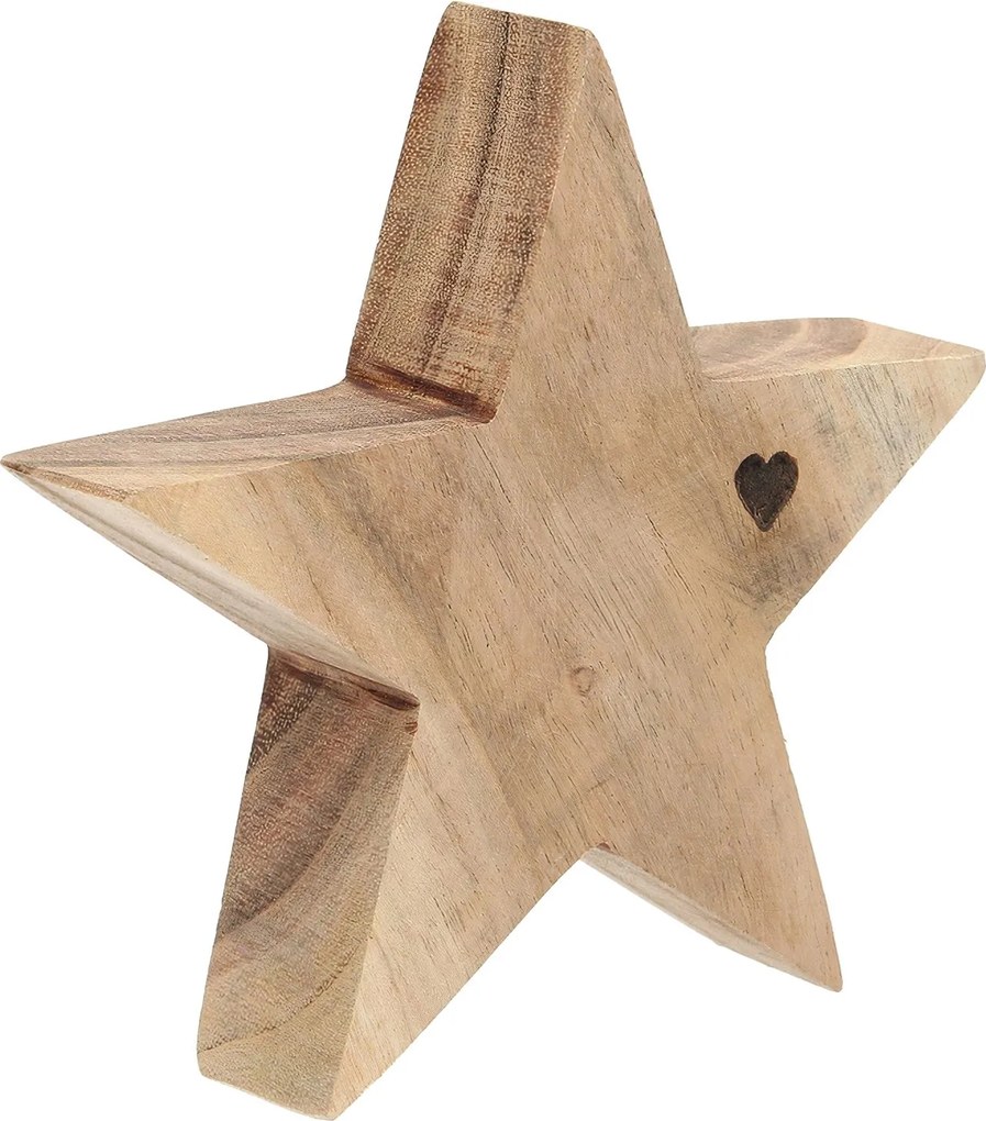Dekorace Wooden Star I 15x4x15 cm