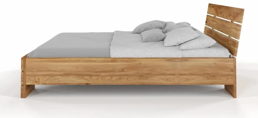 Dubová postel Sandemo - zvýšená, Dub přírodní, 160x200 cm
